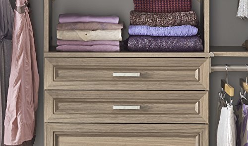 ClosetMaid SuiteSymphony Wood, Add On Accessory Shaker Style, For Storage, Closet, Clothes, x 5โ Size for 25 in. Units, Natural Gray/Satin Nickel, 25" X 5" Drawer