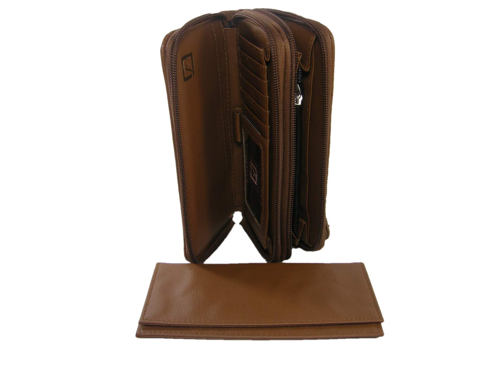 Stone Mountain New Wallet & Checkbook Purse Bag Genuine Leather Tan 2 Piece Set