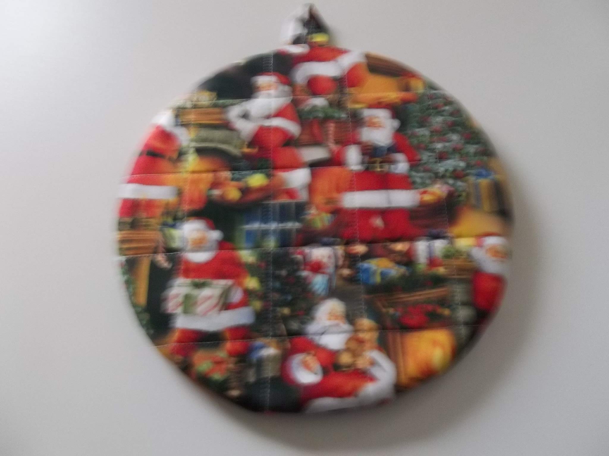Christmas Pot Holders Santa Handmade Heat Resistant Double Insulated Quilted Hot Pads Trivets 9 Inches Round