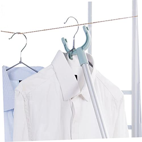 GARVALON 2pcs Clothesline Clothes Drying Clothes Reaching Rods Coat Hooks Heavy Duty Metal Hangers Clothing Racks for Home Reach Pole Telescoping Reach Sticks Adjustable Clothesline Rod Pp