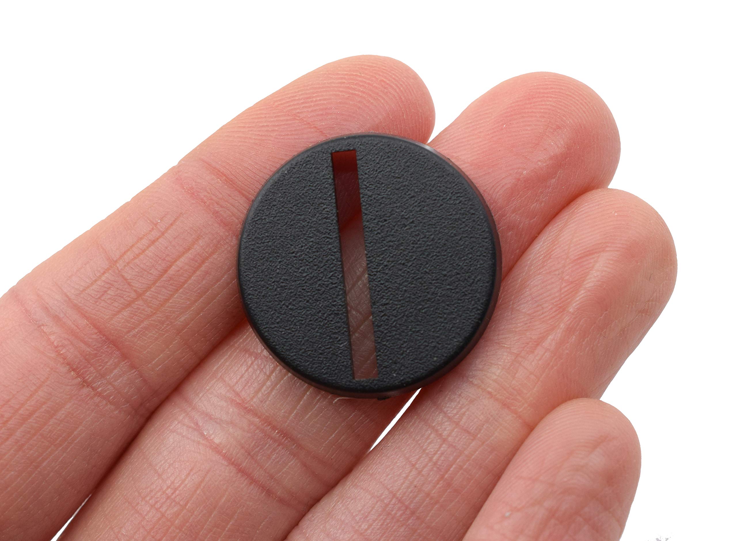 Stonehaven Miniatures 20PK - Slotted Miniature Bases, 1" Diameter - 2.5mm Slot - Designed for 28mm Scale Table Top War Game Miniatures - Plastic, Black