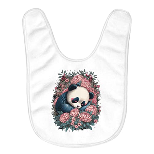 Flower Panda Baby Bibs - Cartoon Baby Feeding Bibs - Beautiful Bibs for Eating