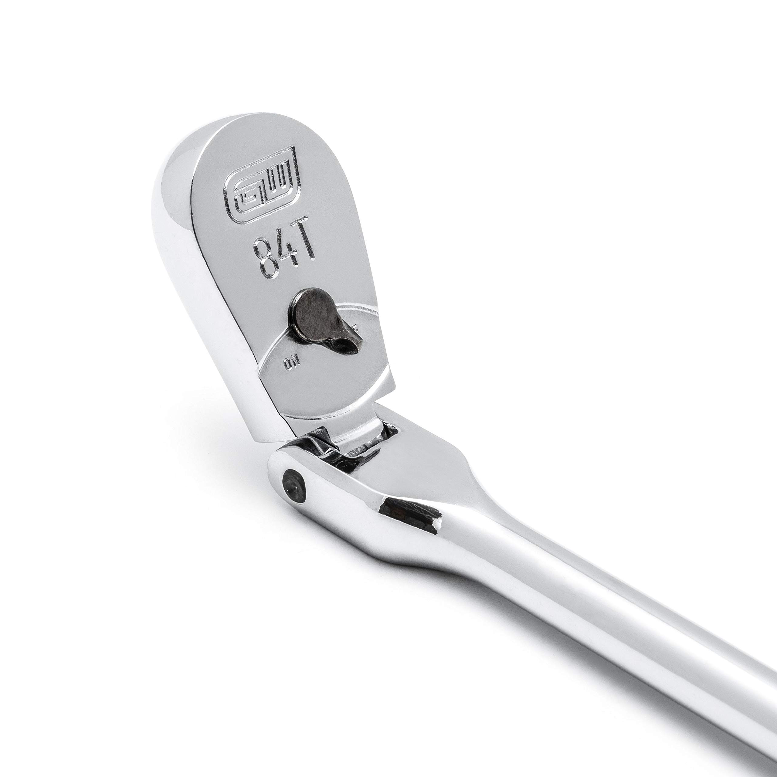 GEARWRENCH 2 Piece 1/4", 3/8" Drive 84 Tooth Full Polish Flex Head Teardrop Ratchet Set - 81216A-07