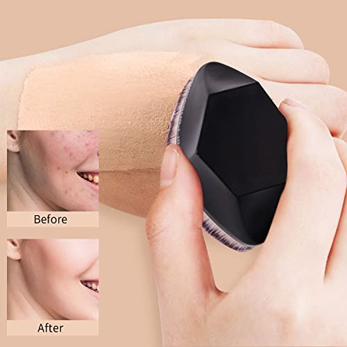Real Perfection Foundation Brush Makeup Brushes Set Kabuki Brush Self Tanner Dual-sided Blush Concealer Brush Makeup Brush Set Sponge Blending Brush for Buffing Foundation Cream Powder Make up Brushes