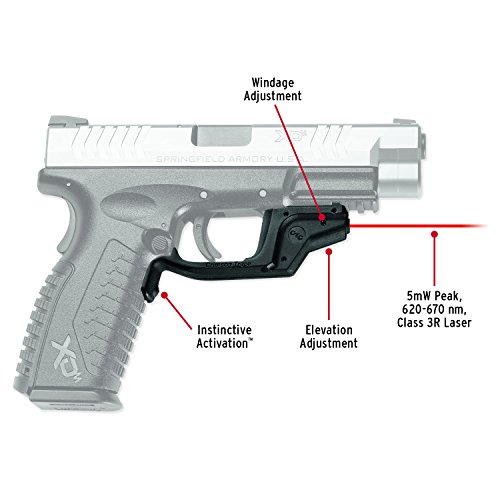 Crimson Trace LG-448 Laserguards with Red Laser, Heavy Duty Construction and Instinctive Activation for Springfield Armory XD and XD(M) Pistols, Defensive Shooting and Competition