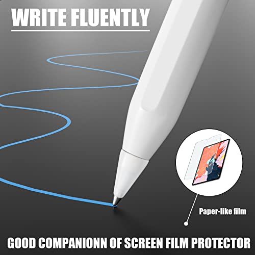 Realistic Pen Like Fine Point Pencil Tips Compatible with Apple Pencil 2nd 1st Generation,2 Pack Fine Tips Paperfeel Ipad Pro Pen 1st 2 Gen Replacement Nibs fits for Artists,Note-Takers ,White