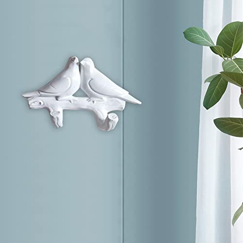 gazechimp Luxury Coat Key Hanger,Resin Bird Wall Decorations,Coat Clothes Towel Hook for Bedroom Home Entryway, White
