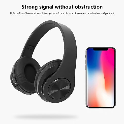 GBSELL High Value Headset Bluetooth Headset - High Craftsmanship Rose Gold Color Matching Headset,40MM Large Active Coil Driver (Black)