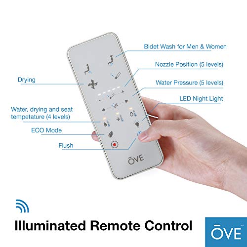 Ove Decors Virtuoso Bidet Toilet Built-in with Tank Elongated, Automatic Flushing, Heated Seat, Soft Close, ECO Mode with Remote Control