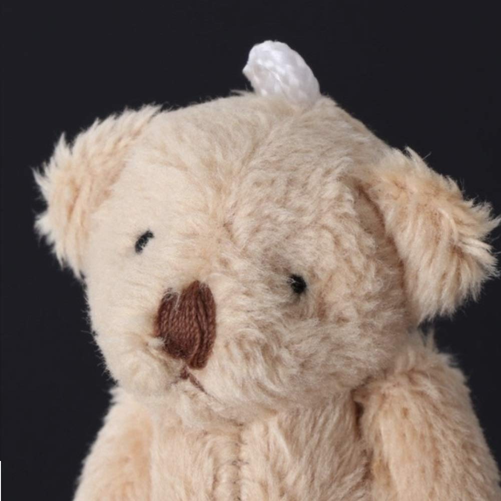 CheeseandU 12Pcs 6CM Plush Small Joint Teddy Bear Bulk Stuffed Animal Toys Wedding Gift Box Doll Toy for Birthday Cake Wedding Decorations Party Favors Supplies Bag DIY Accessory,White&Beige&Brown