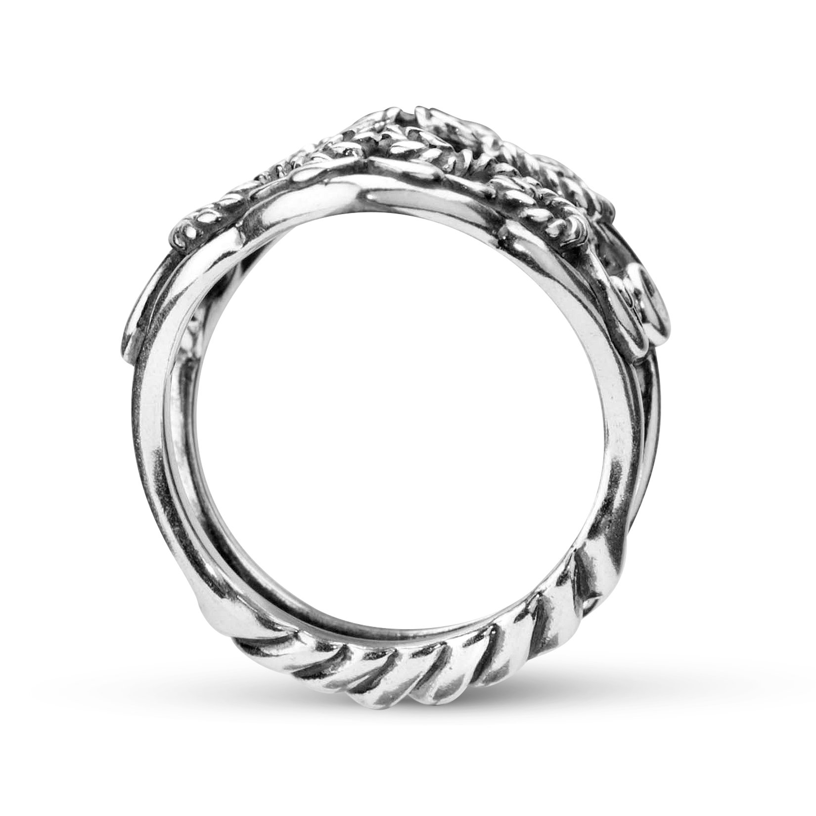 Carolyn Pollack Sterling Silver Filigree Guard Ring Size 8