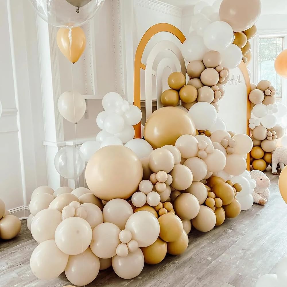 COVANNI 122pcs Nude Balloons Different Sizes 36 18 12 10 5 Inch Nude Balloon Garland Arch Kit Extra Large Balloons for Baby Shower Graduation Birthday Wedding Party Decoration (Nude)