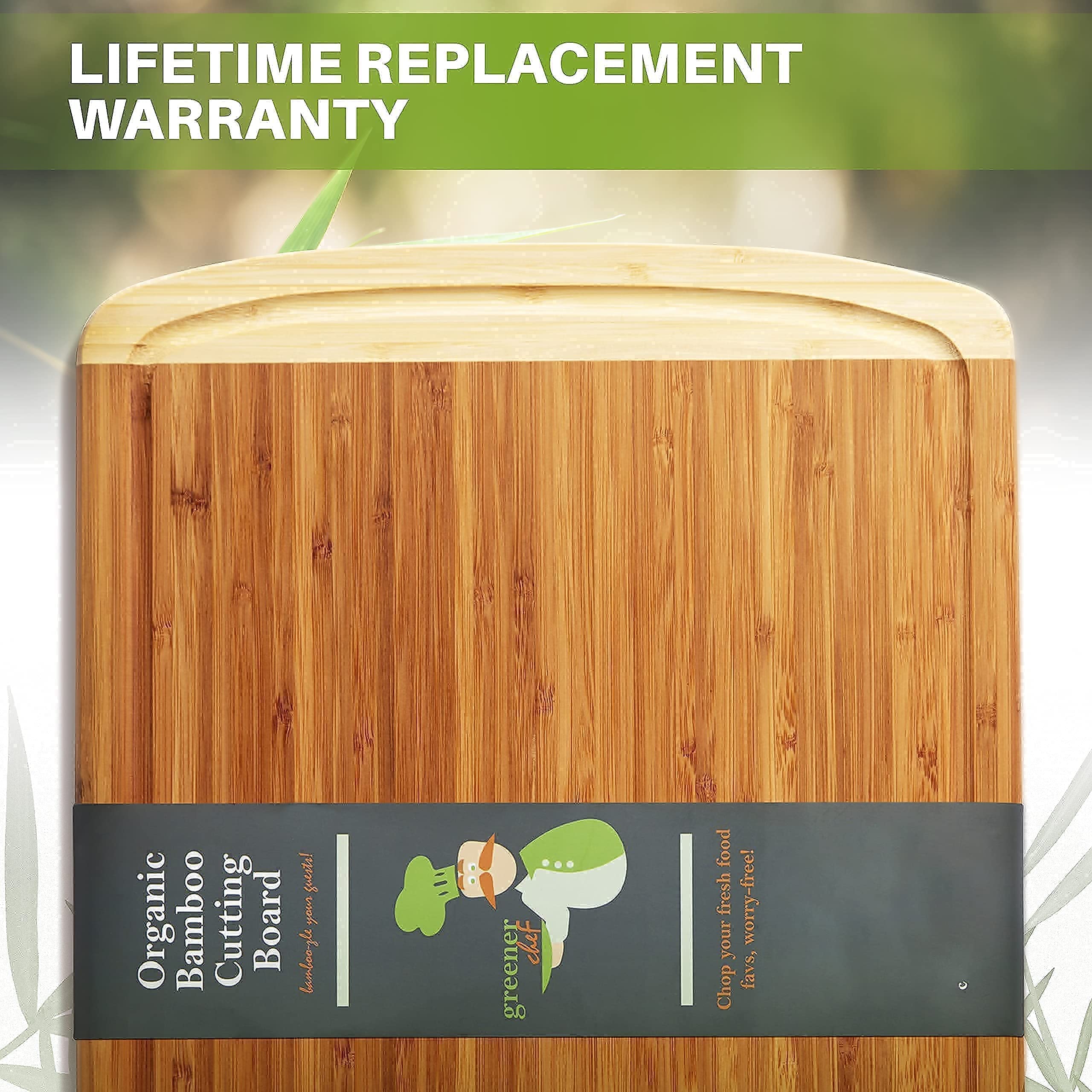 Extra Large Bamboo Cutting Board - XL Wood Cutting Board - 18 x 12.5" and Medium-Large Wood Cutting Board : 14.5 x 11.5 Inches