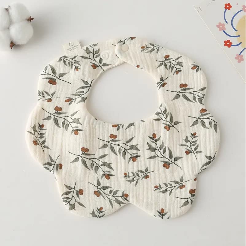 REBE & CO Baby bibs, muslin 6 layers, Organic 100% Cotton for Drooling, for boy and girl newborn, absorbents, unisex, boho