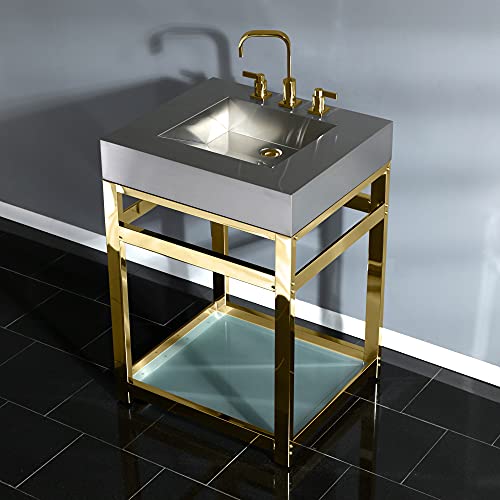 Kingston Brass KVSP2522B2 Kingston Commercial Console Sink, Brushed/Polished Brass