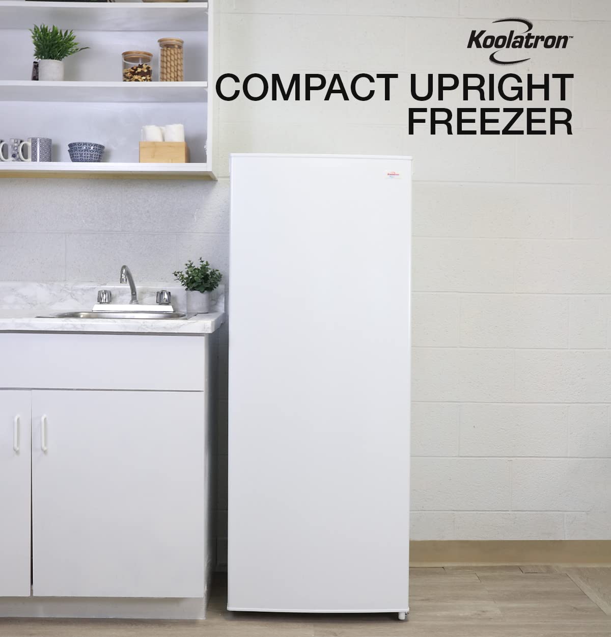 Koolatron Small Upright Freezer 5.3 Cu Ft Compact Mini Freezer Stand Up Freezer Space-Saving Deep Freezer Manual Defrost Reversible Door Perfect for Home Apartment Condo Cottage