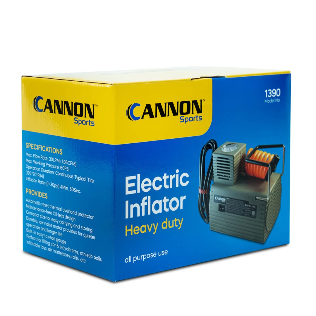 Cannon Sports Electric Ball Inflator Pump for Exercise Balls with Needle & Gauge