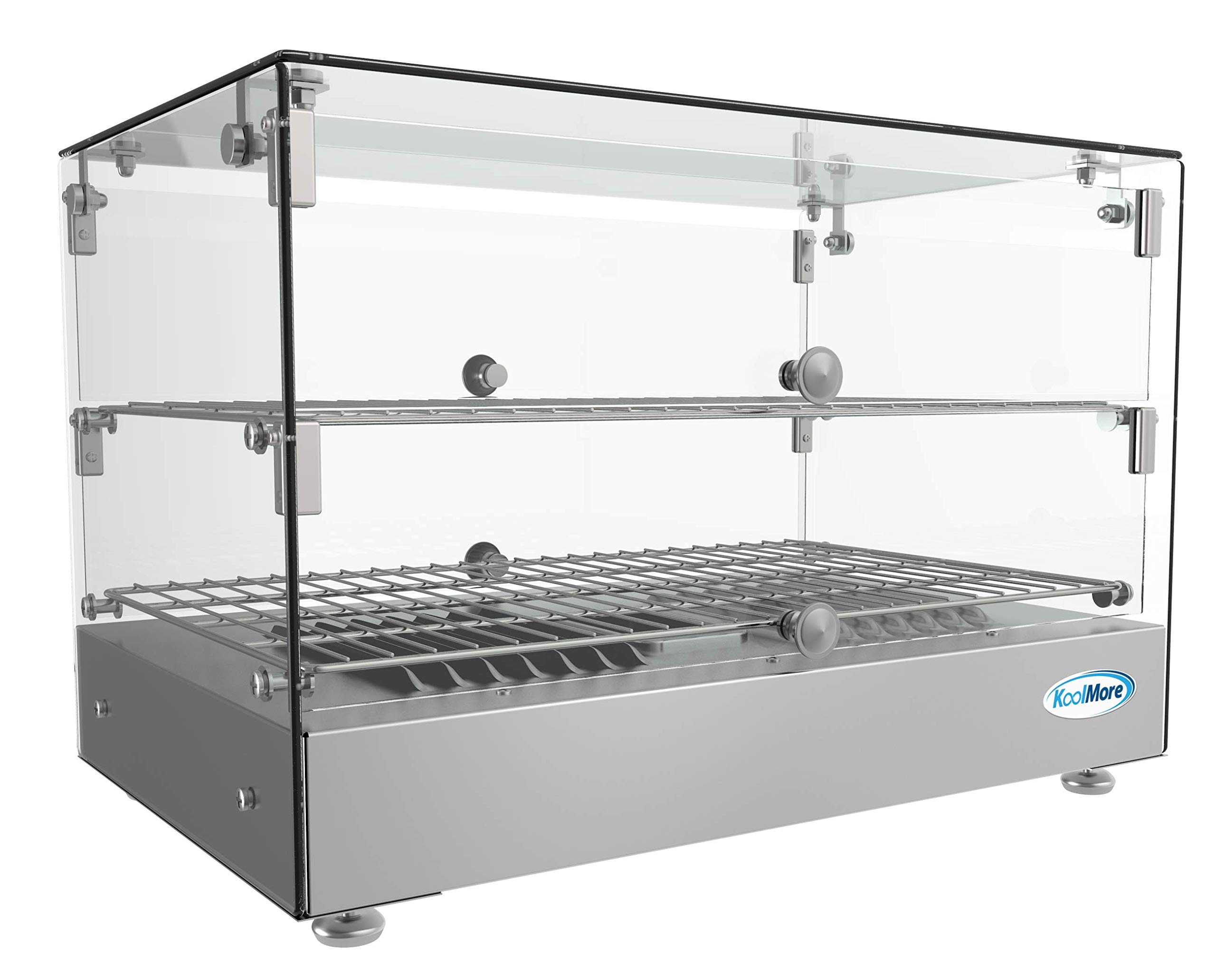 KoolMore - HDC-1.7C 22" Self Service 2 Shelf Commercial Countertop Food Warmer Display Case - 1.7. cu ft, Silver