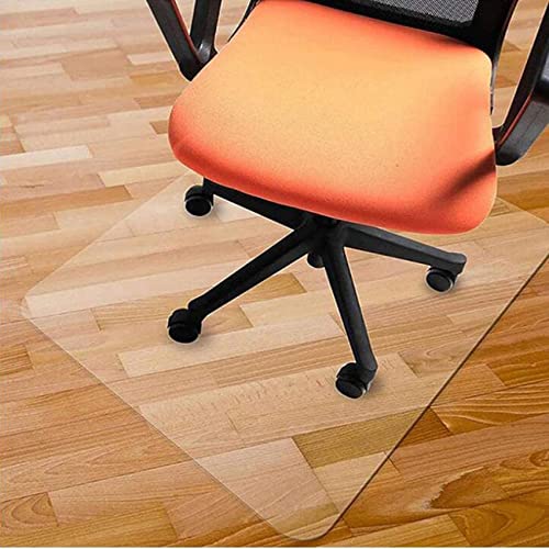 Clear PVC Desk Chair Mat Transparent Plastic Runner Rug, Office Chair Mat for Hard Wood Floors Clear Rectangle PVC Floor Mat Protector Thick 1mm,60/70/80/90/100cm wide,Non Slip Transparent Protector C