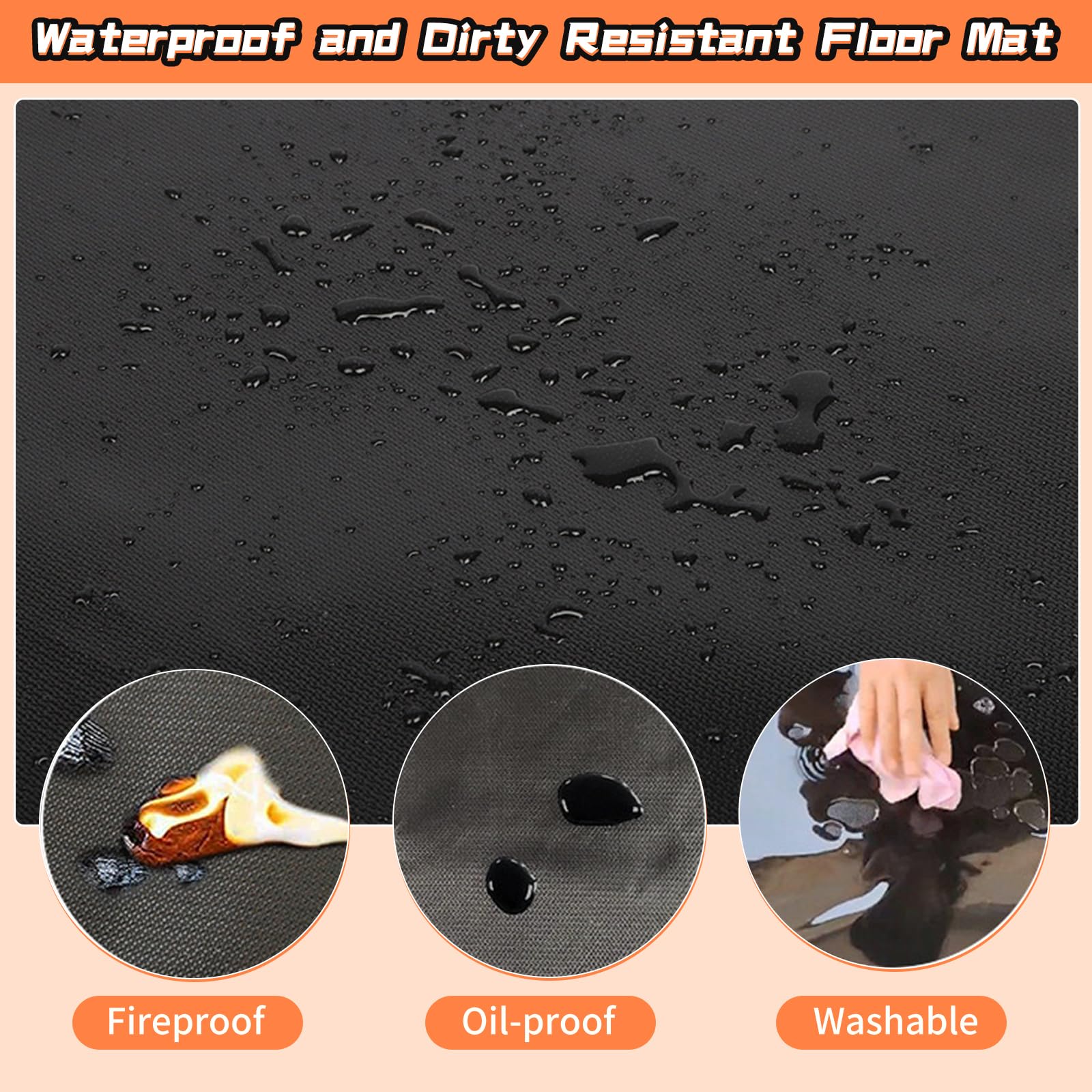 Fireplace Mat, Hearth Rug Fireproof, Fireplace Floor Mat, Fireproof Rug for Fireplaces and Woodstoves,Fire Resistant Fireplace Rug, D Shaped, Size 36" x24"