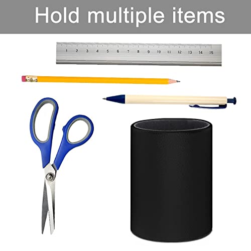 Croatia National Emblem Pen Holder PU Leather Pencil Cup Cute Desk Organizer Makeup Brush Box for Home Office