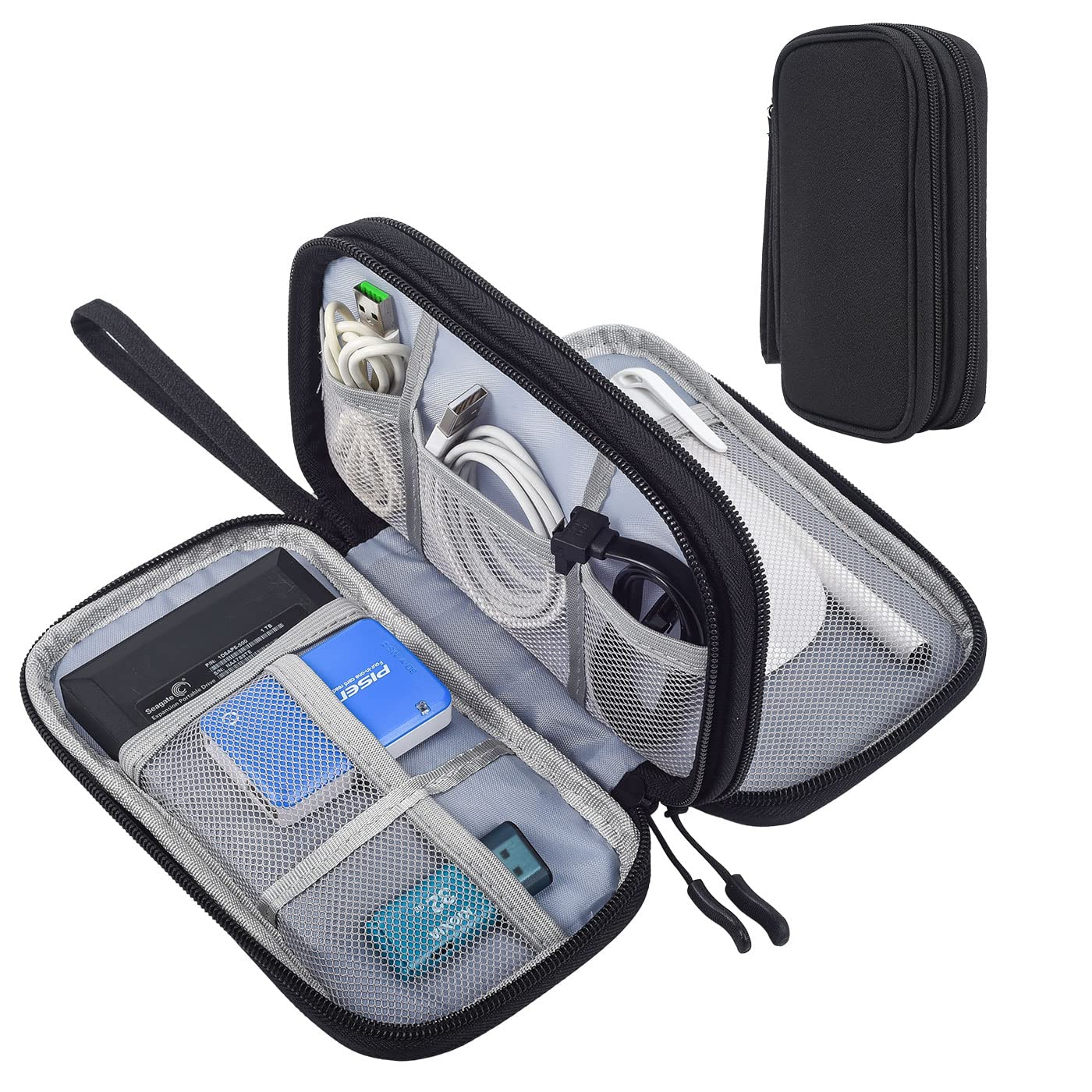 CAOODKDK Electronics Accessories Organizer Pouch Bag, Travel Universal Organizer for Cable, Charger, Phone, SD Card, Business Travel Gadget Bag