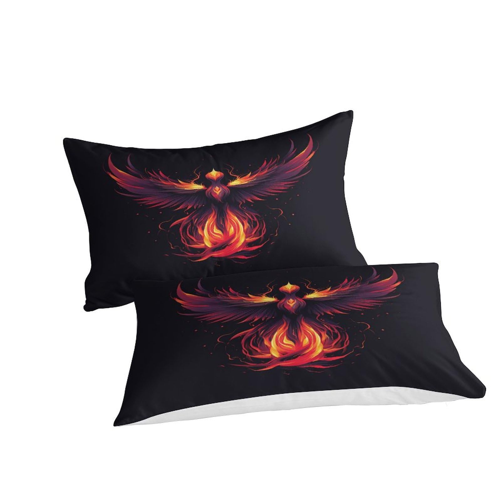 EVMILA Fire Phoenix Bedding Set 3D Printed Comforter Covers Duvet Cover Quilt Cover with Pillowcases for Childrens and Adults 3 Pieces Microfiber with Zipper Closure Twin(173x218cm)