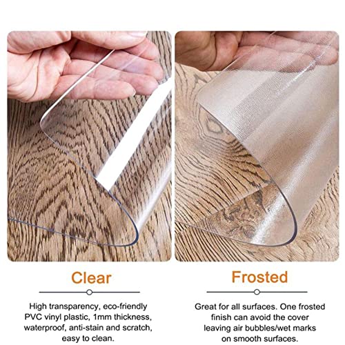 Clear PVC Desk Chair Mat 1.5mm Transparent Floor Protector,Rectangular Vinyl Floor Protector Mat,80/100/120/140cm Wide,Non Slip,Wood/Tile Protection Mat for Office & Home for Office & Home (Color : A