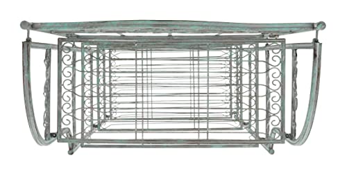 SAFAVIEH Outdoor Collection Amaris Victorian Antique Dark Green Wrought Iron 4-Tier Baker's Rack