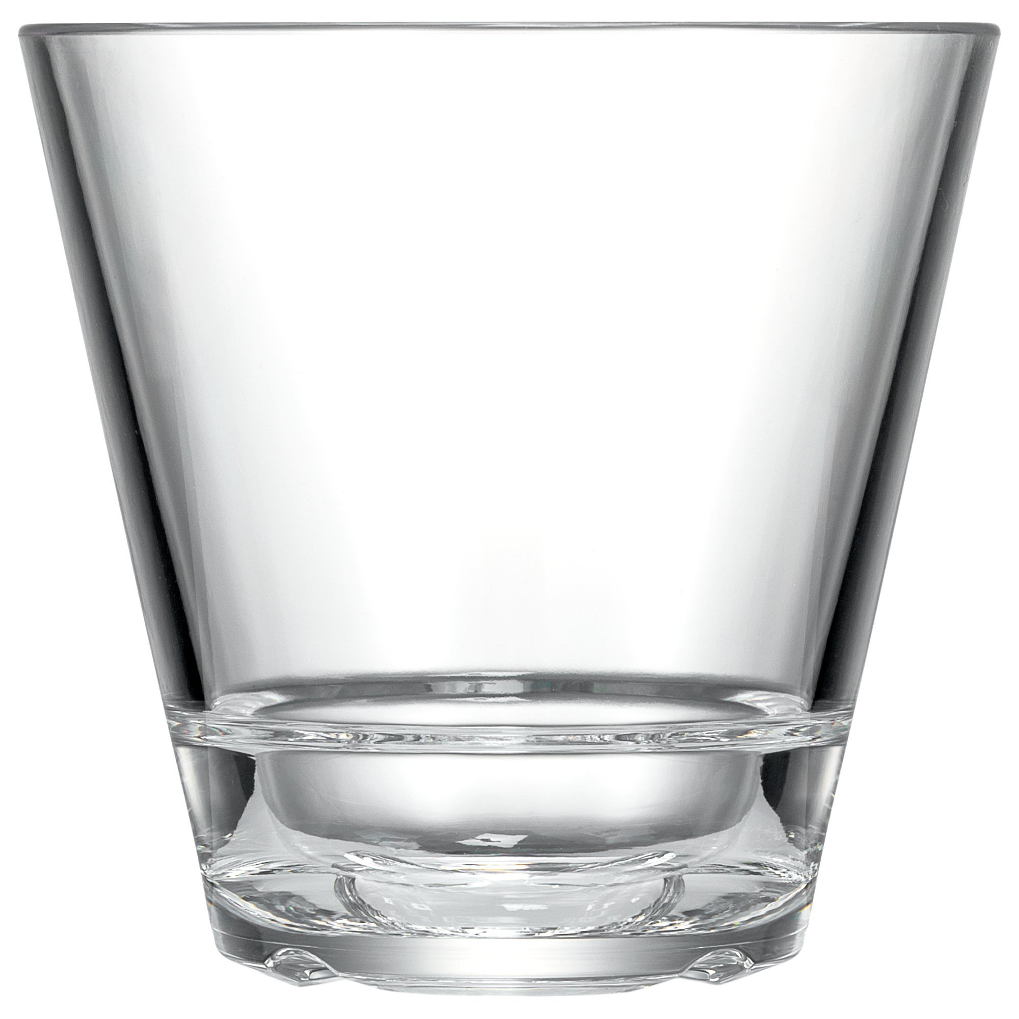 Drinique Unbreakable Caliber Double Rocks Whiskey Glass (Set of 4) 12oz Old Fashioned Whiskey Glasses - Stackable, Shatterproof, Dishwasher Safe - Clear