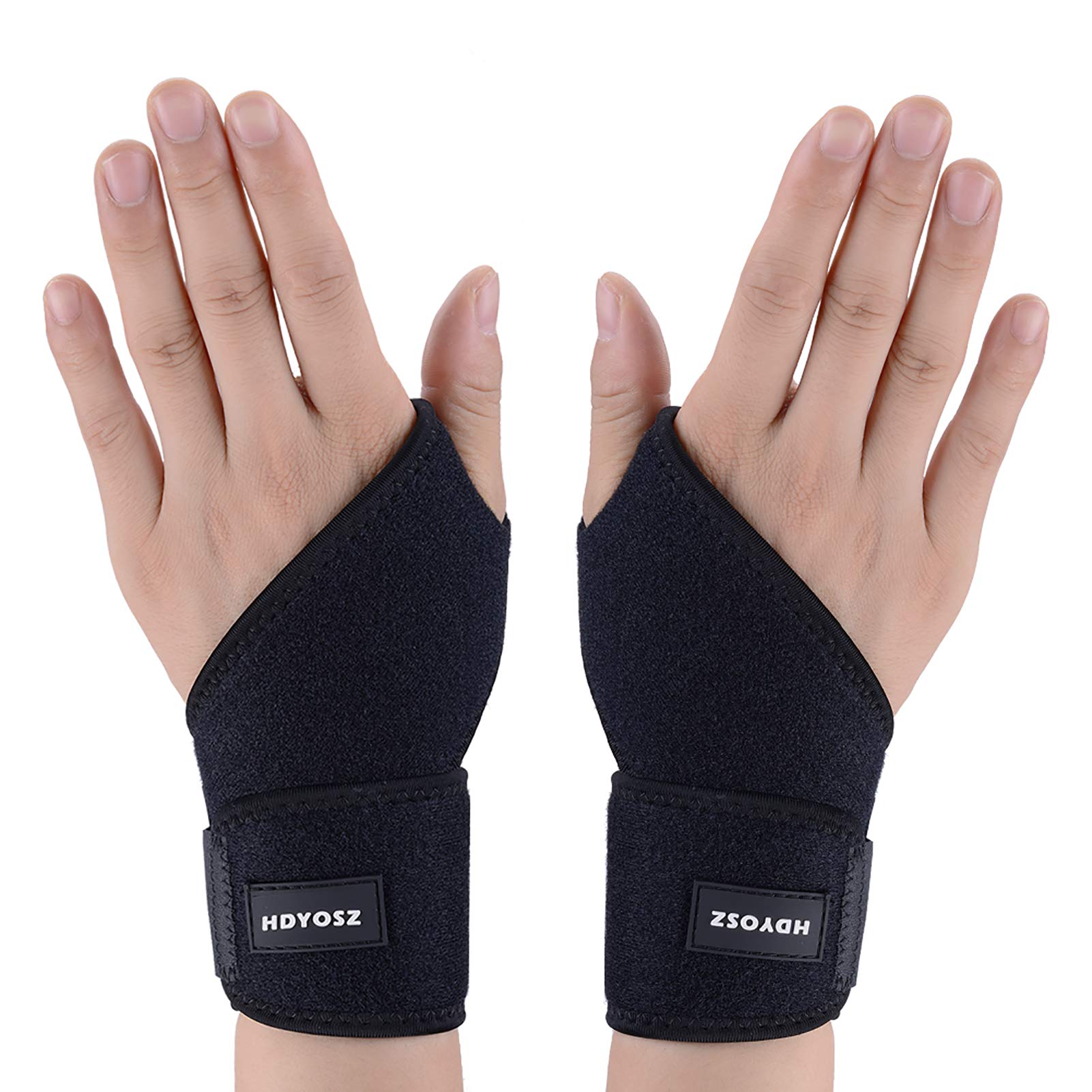 Carpal Tunnel Wrist Brace, 1 Pair Adjustable Wrist Compression Wrap for Sprains, Wrist Tendonitis, Pain Relief, Injury Recovery Fit for Both Left Hand and Right Hand
