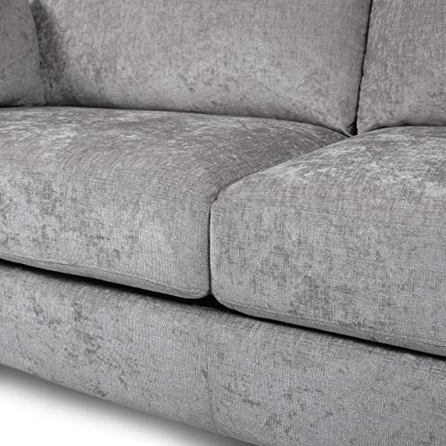 Christopher Knight Home Randolph Contemporary 3 Seater Fabric Sofa, Light Gray + Espresso