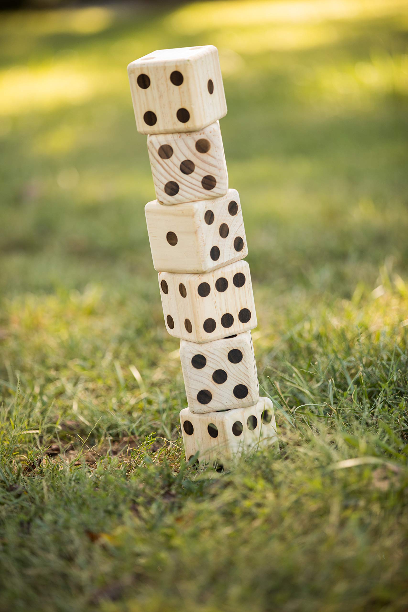 Triumph Sports 35-7335-2 Giant Wooden Lawn Dice Set, Brown, One Size