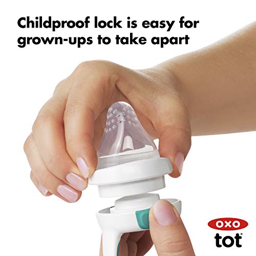 OXO Tot Silicone Self-Feeder 2 Pack Teal/Pink