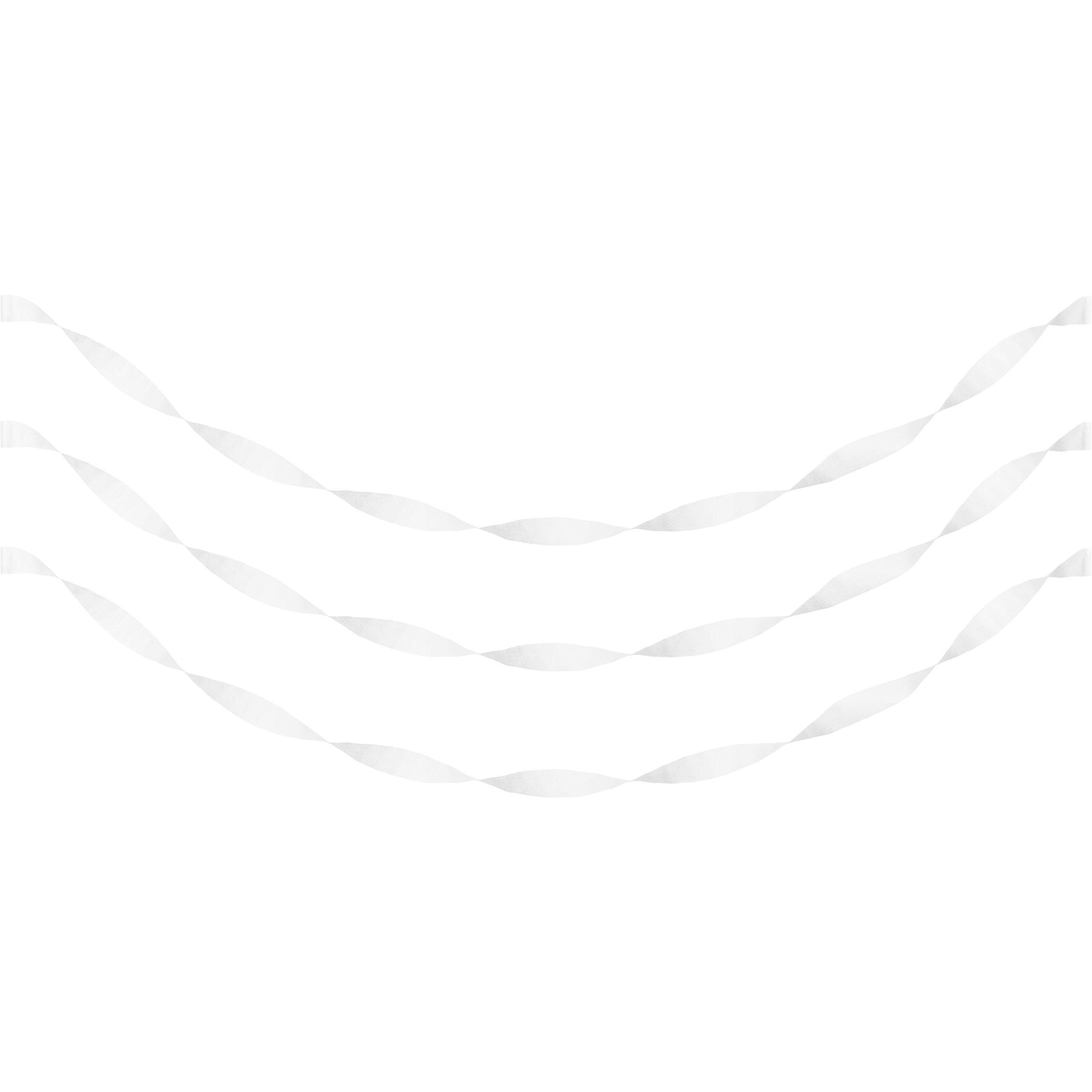 Creative Converting Touch of Color Crepe Paper Streamer Roll, 81-Feet, White
