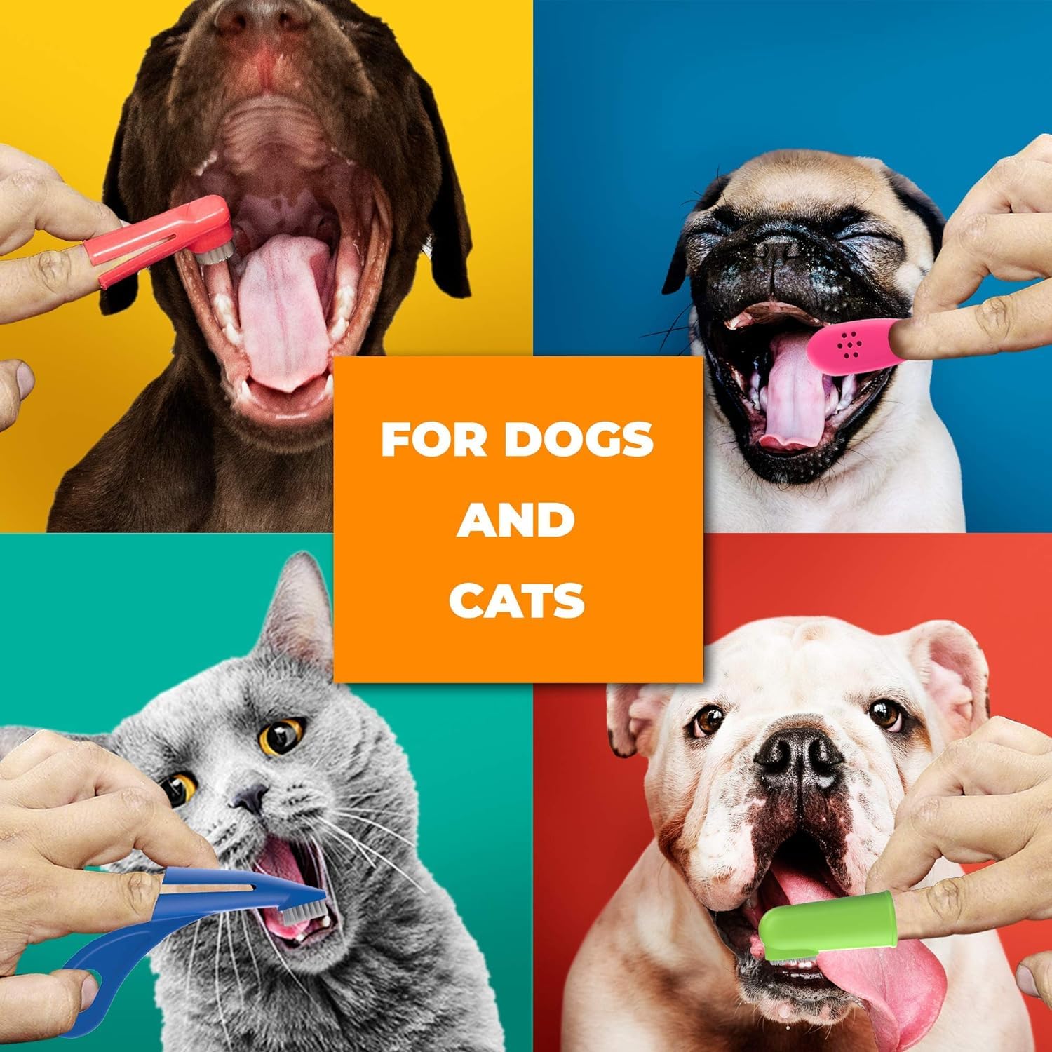 Generic Dog Toothbrush, Cat and Dog Finger Toothbrush, Best Dog Brush Set, Puppy Tooth Brushing Kit with Bristles for Large and Small