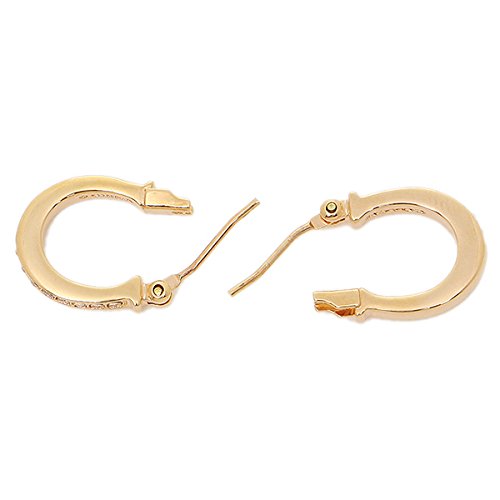 COACH PAVE SIGNATURE HUGGIE EARRINGS - ROSE GOLD-
