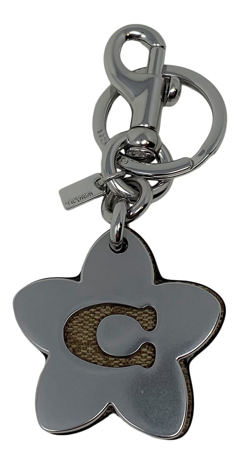 Coach Wildflower Signature Canvas Bag Charm Key FOB C4316 Khaki