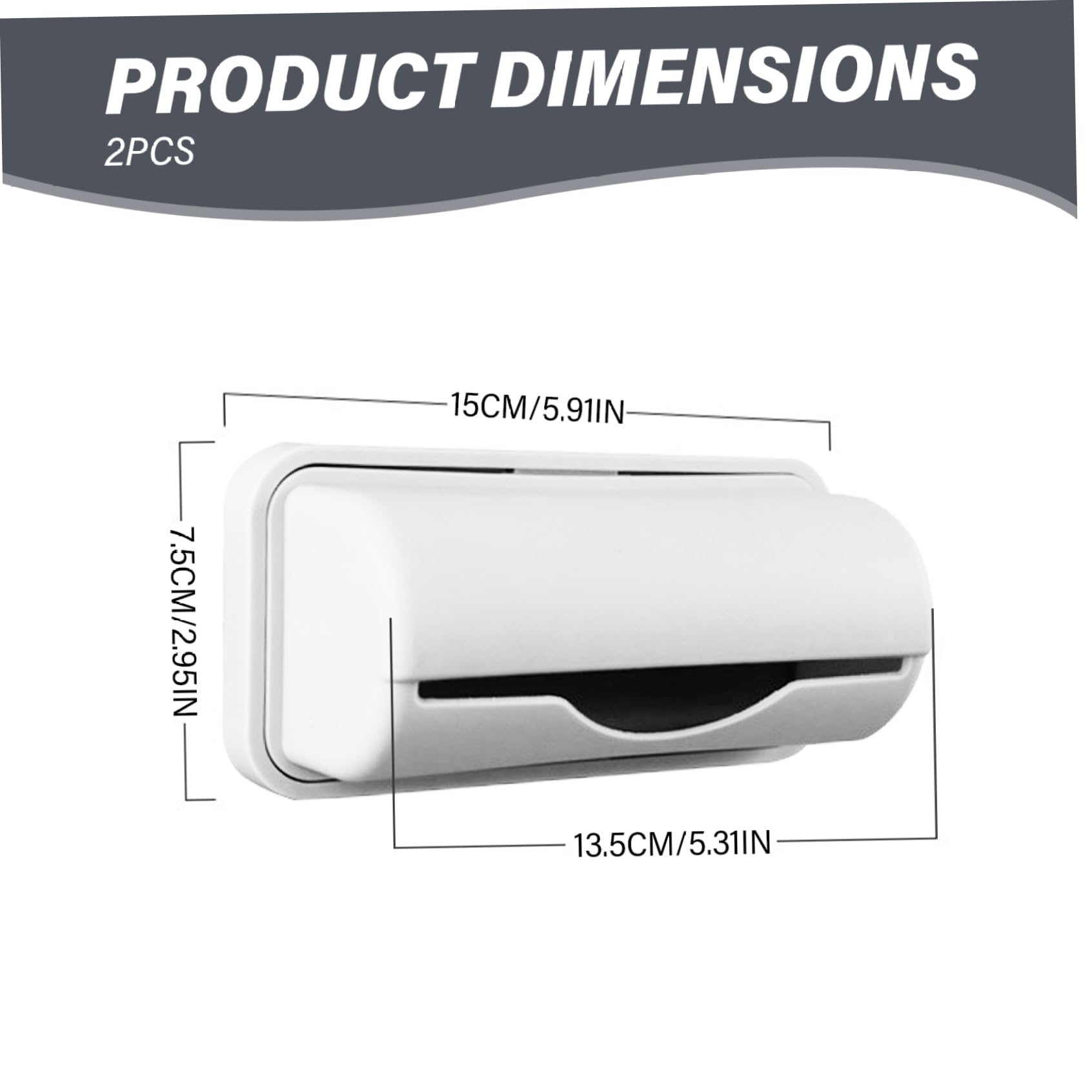 Garbage Bag Dispenser 2PCS Adhesive Mount Trash Can Liner Dispenser 5.9x3" Plastic Trash Bag Dispenser Roll Holder