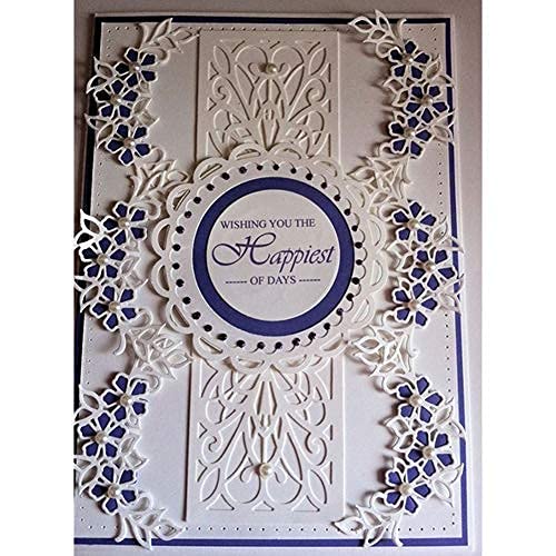 Metal Die Cuts Set Include 4 Different Patterns Round Lace Flower Border Cutting Dies Cut Stencils for Scrapbooking Photo Album Decorative Embossing Paper Dies for Card Making Template (Silver)