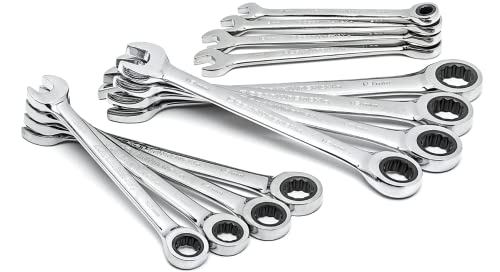 GEARWRENCH 12 Pc. 12 Pt. Ratcheting Combination Wrench Set, Metric - 9412