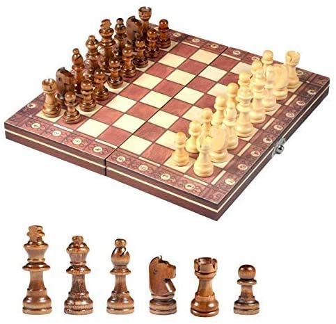 Checkers Set 3 in 1 International Set Magnetic Wooden International Set Folding Chessboard Games Game