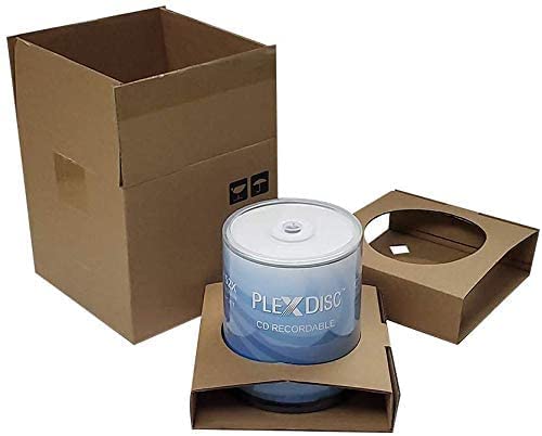PlexDisc CD-R 700MB 52X White Inkjet Hub Printable Recordable Blank Discs - 100 Pack Cake Box (FFP), Blank CDs for Burning Music, Writable CD Discs, CD-R Blank Discs for Music, Photos, Data