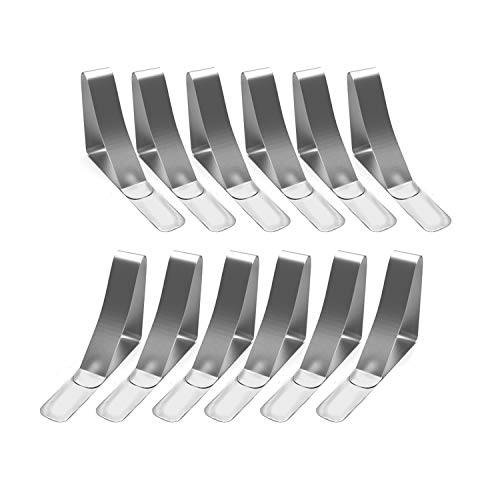 ProTensils Picnic Tablecloth Clips, Stainless Steel Outdoor Table Cover Clamps, Table Cloth Holder & Skirt Clip (12 Pcs)