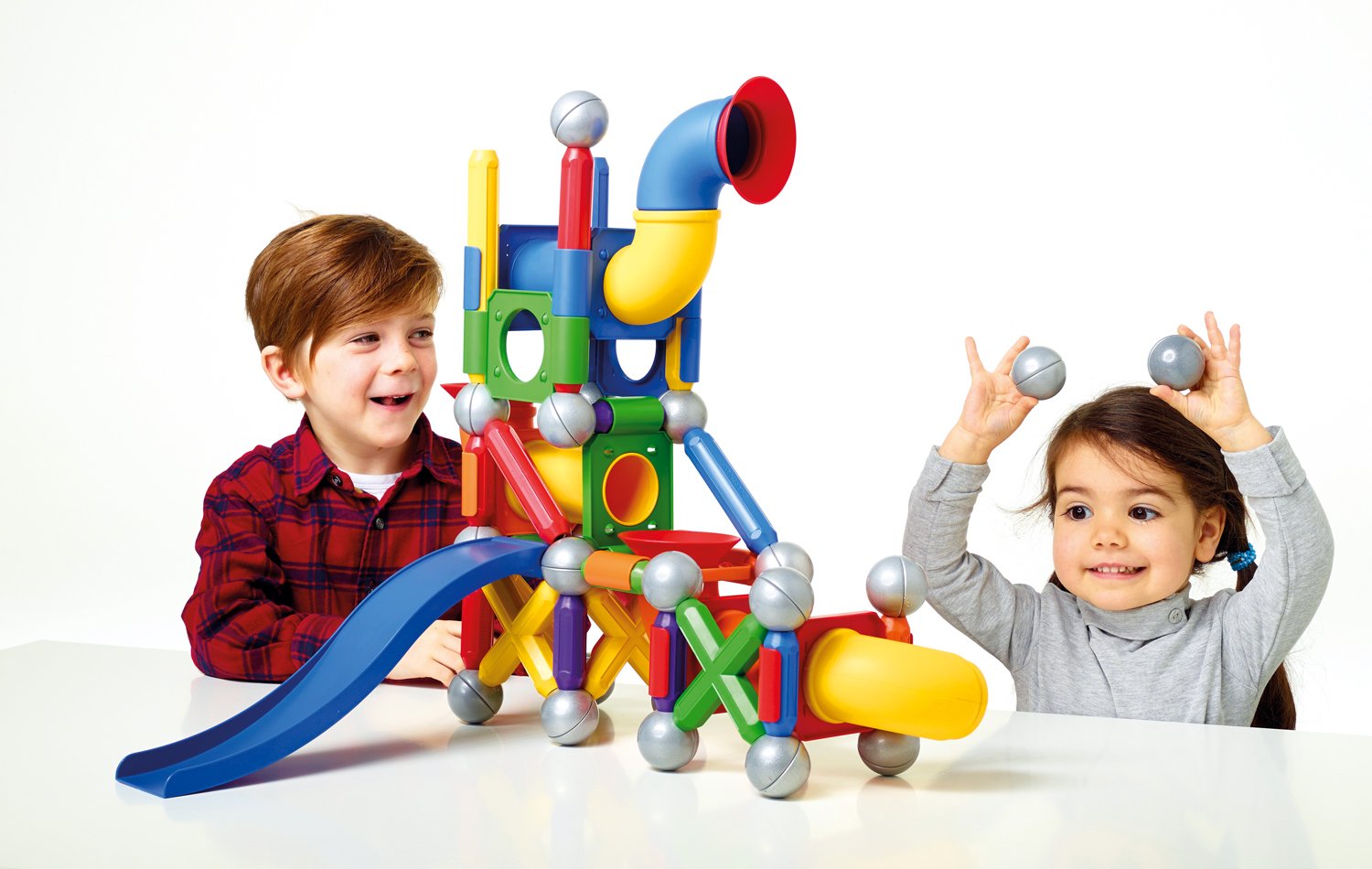 SmartMax Mega Ball Run STEM Magnetic Discovery Building and Ball Run Set Featuring Safe, Extra-Strong, Oversized Building Pieces for Ages 3+