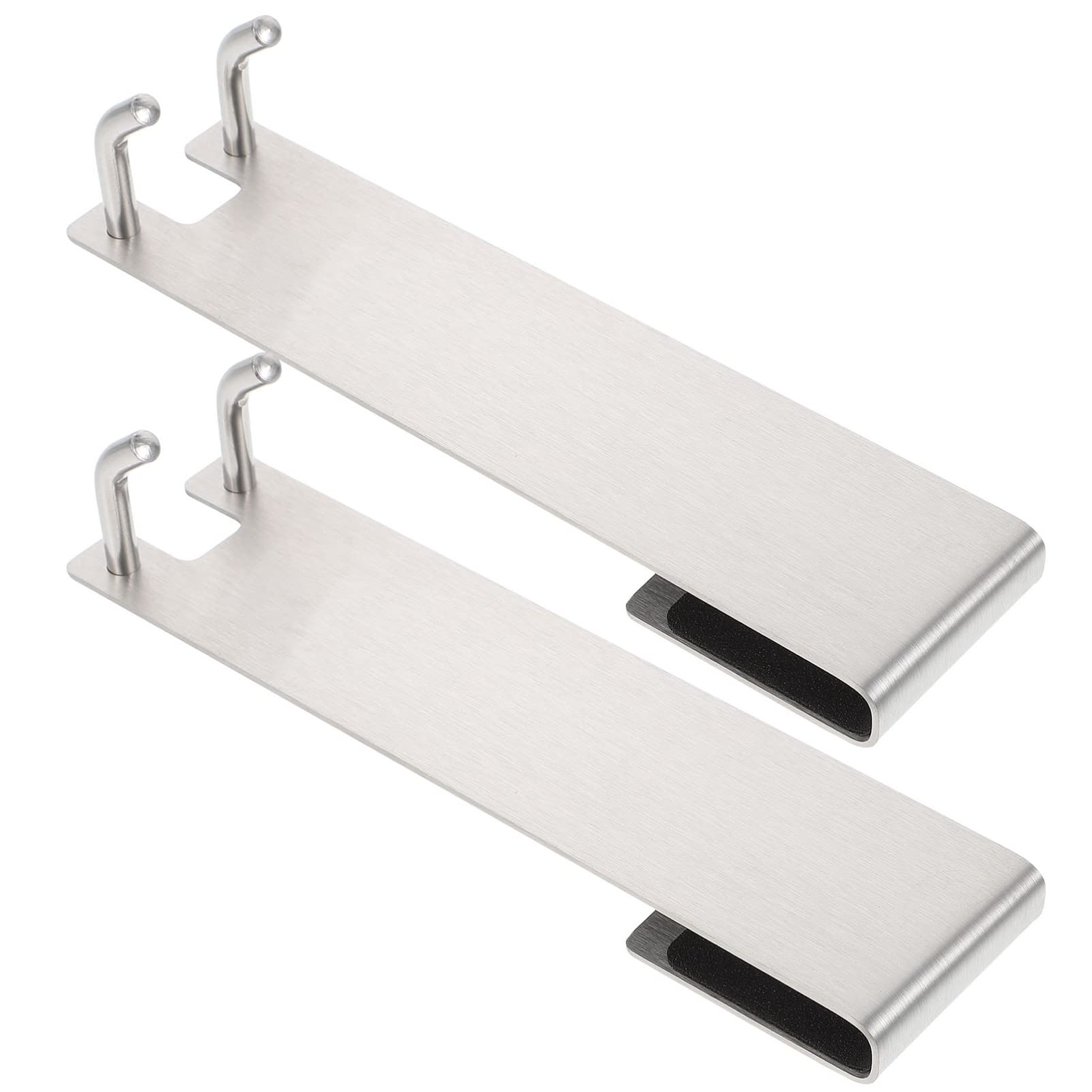 DOITOOL Towel Hooks 4pcs Back Door, Hangers Stainless Door Over Towel Cabinet for Hanger Punch Hooks Squeegee Robe Glass Hats Free Extended The Hook Frameless Storage Bathroom Clo Home Towel Hook