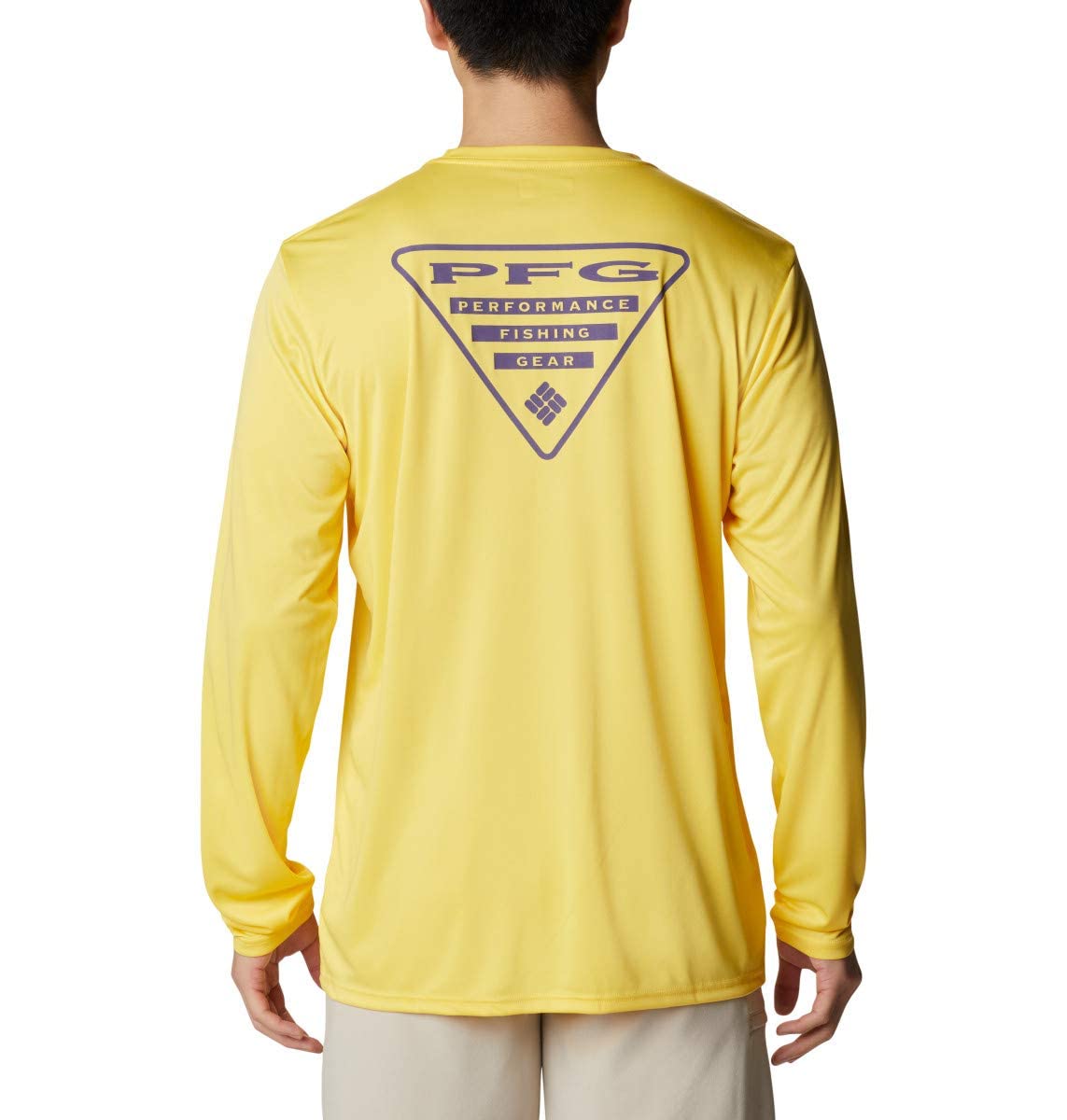Columbia Men’s PFG Terminal Tackle Destination Long Sleeve, Sun Protection, Sun Glow/Louisiana, Large