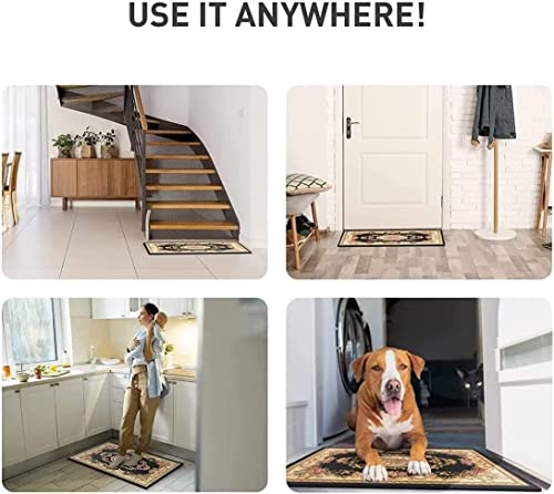 CRODY 3D Printed Door mat Midnight Green Gold Stone Geometric Polyester Anti-Slip Rug Decor Bath Kitchen Living Room Welcome mat Home Decoration Housewarming Gift 60x90cm