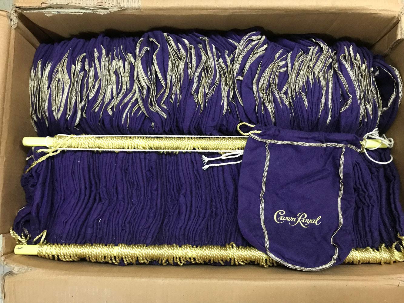 Pack of 5 Crown Royal Purple Bags w/ Gold Drawstring Perfect for Storage Gift Bags Shiftboot Carrying Dice or Games Bulk Felt Fabric for Sewing