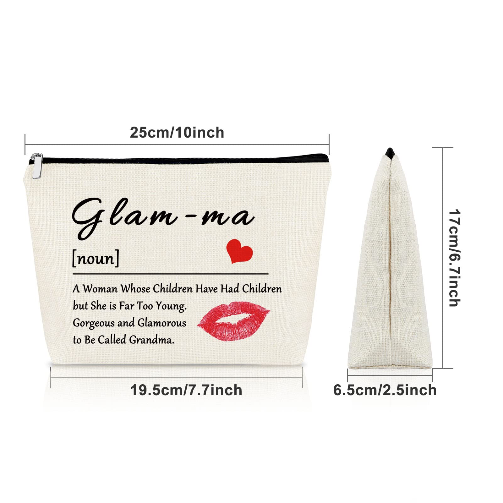 Sazuwu Grandma Gifts from Grandchildren Mother's Day Gifts Makeup Bag Grandma to Be Gifts Cosmetic Bag New Glamma Gifts First Time Retirement Gifts for Nana Birthday Christmas Gifts Travel Pouch